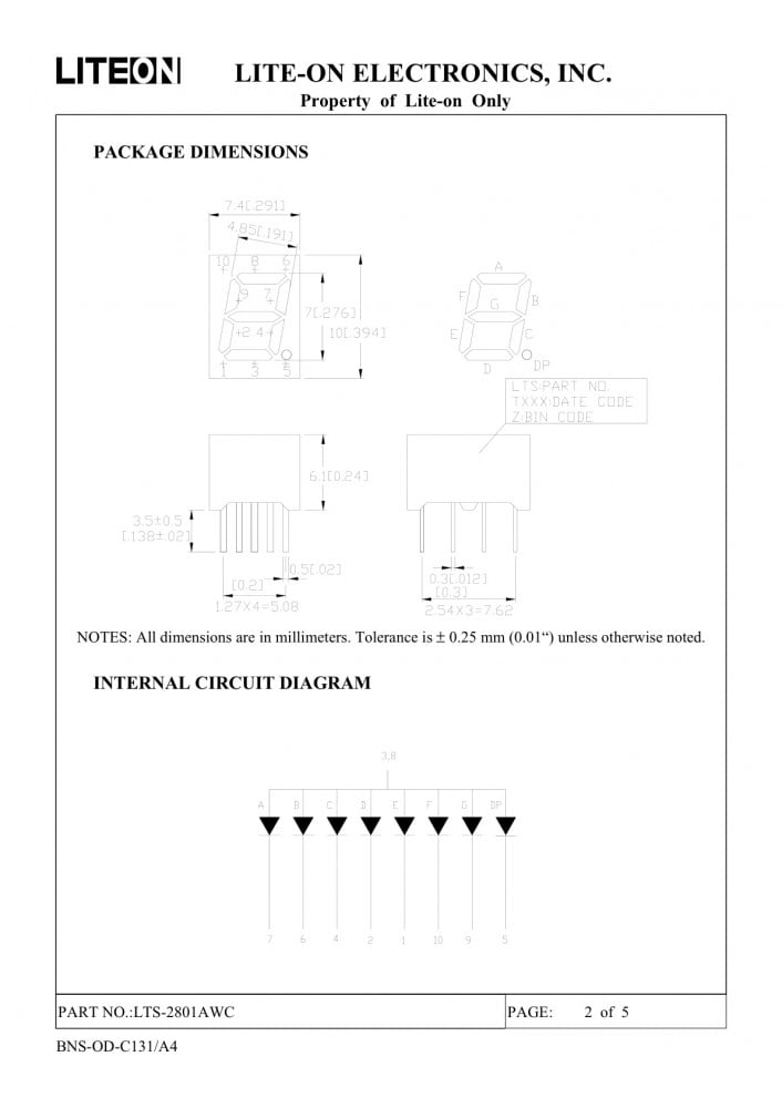 LTS-2801AWC datasheet page 2