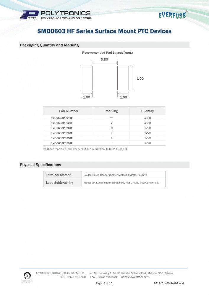 SMD0603P050TF datasheet page 8
