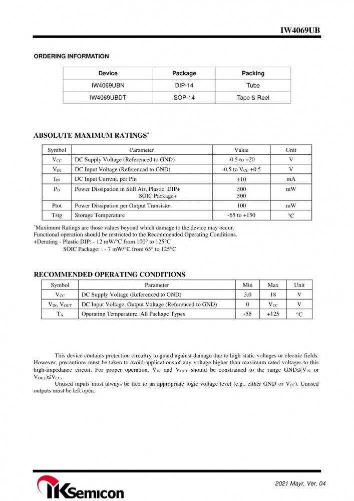 IW4069UBN datasheet page 2