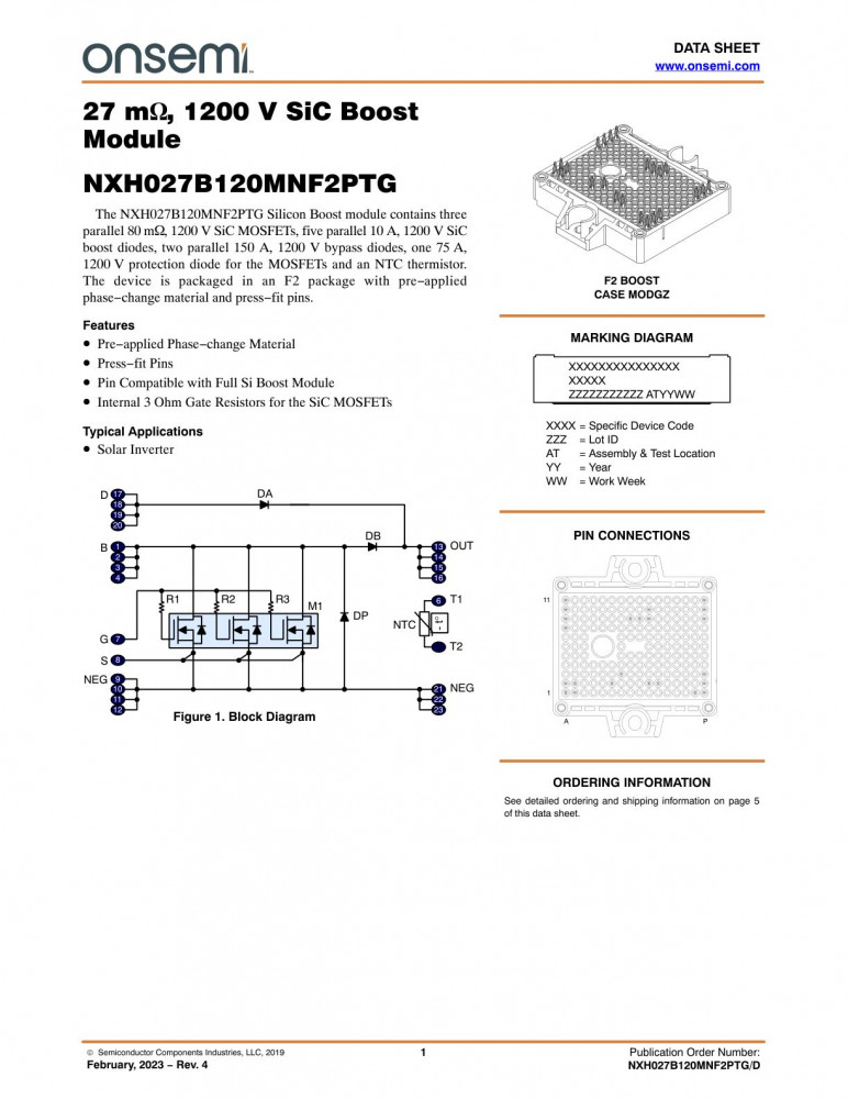 NXH027B120MNF2PTG datasheet page 1
