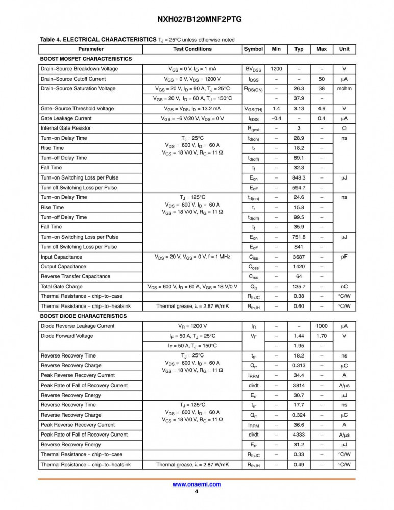 NXH027B120MNF2PTG datasheet page 4