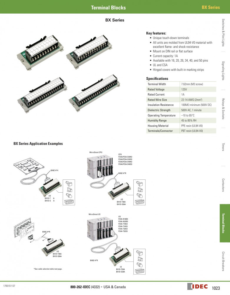 IDEC BX Series documentation page 1