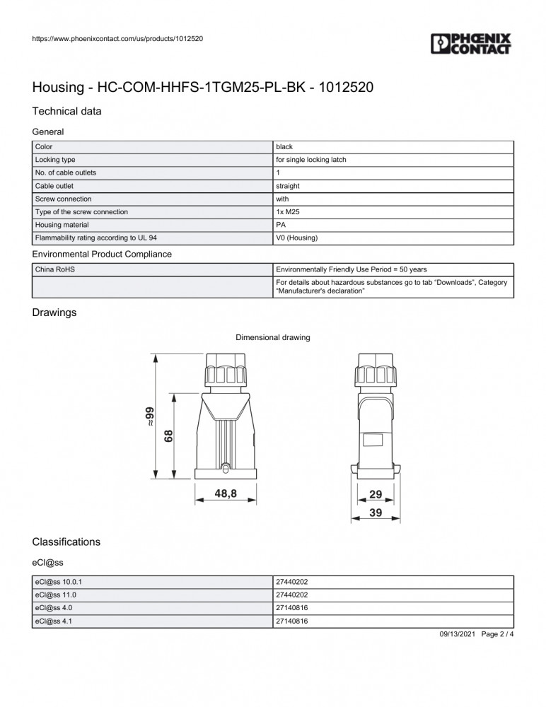 Phoenix Contact 1012520 technical document page 2