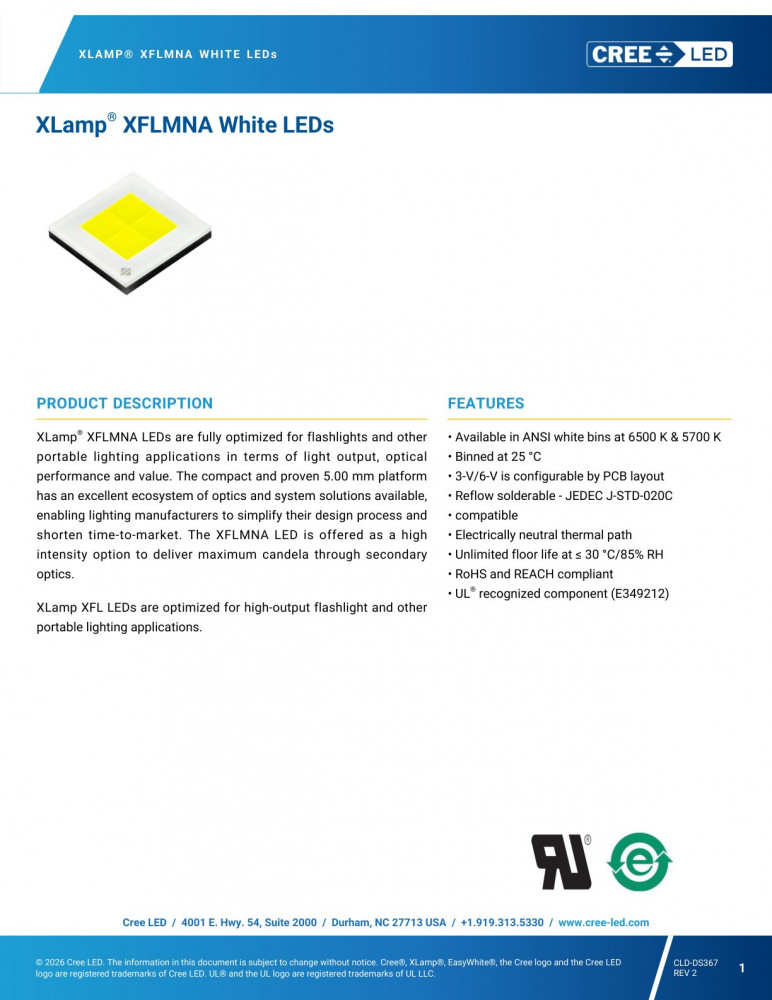 XFLMNA datasheet page 1