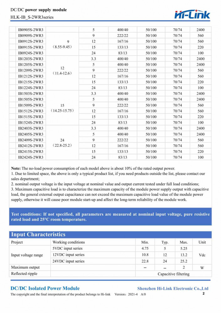 IB0305S-2WR3 datasheet page 2