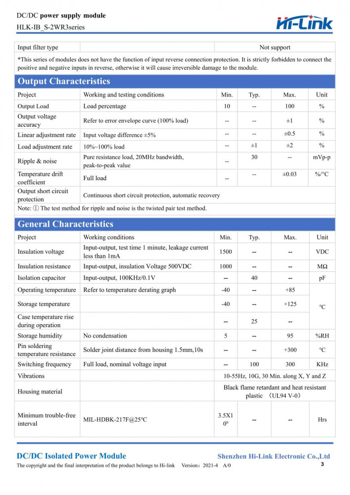 IB0305S-2WR3 datasheet page 3