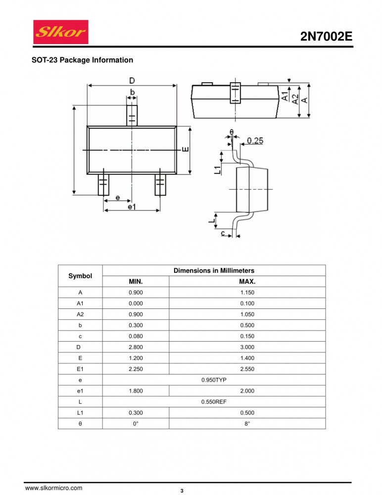 2N7002E datasheet page 3