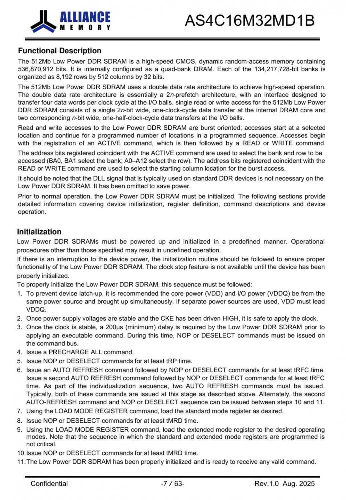 AS4C16M32MD1B datasheet page 7