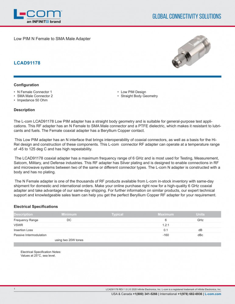 LCAD91178 product document page 1