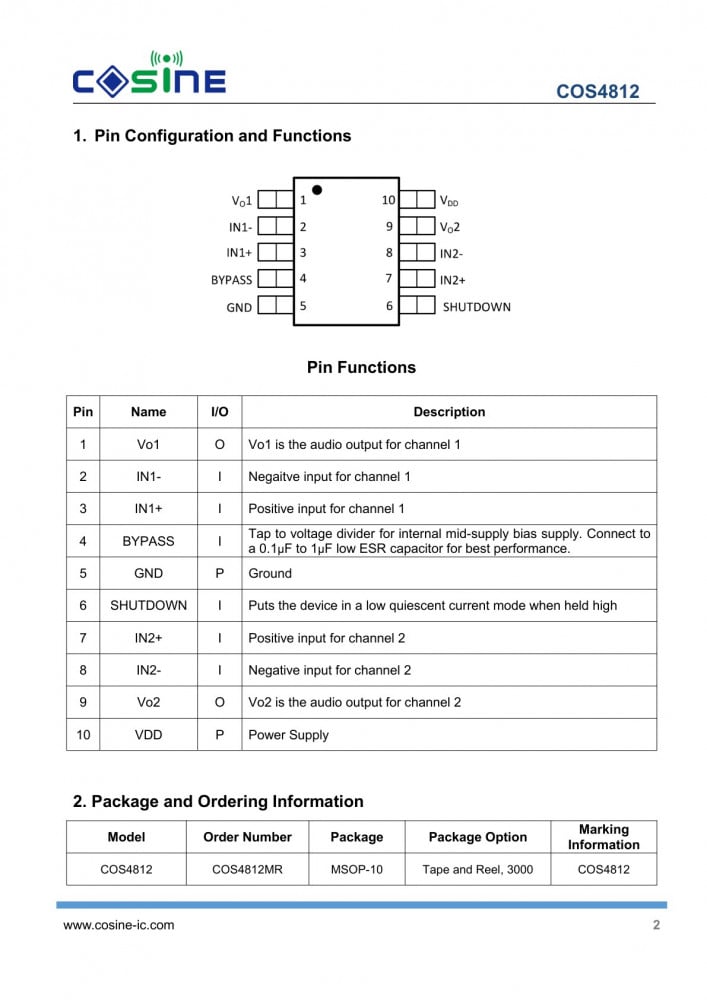 COS4812 datasheet page 2
