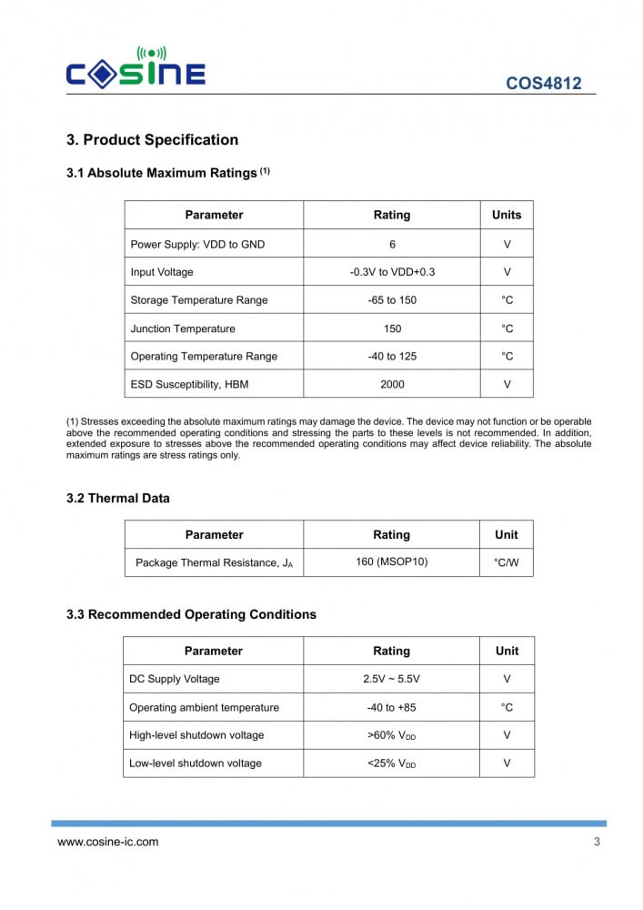 COS4812 datasheet page 3