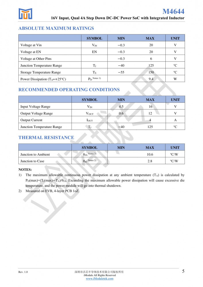M4644DBGH-T datasheet page 5