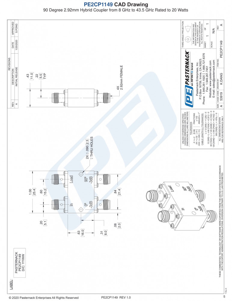 PE2CP1149 technical datasheet page 5