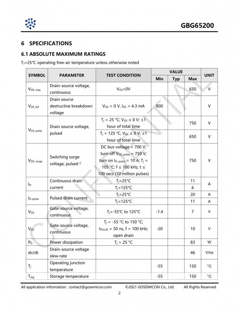 GBG65200NMAR datasheet page 2