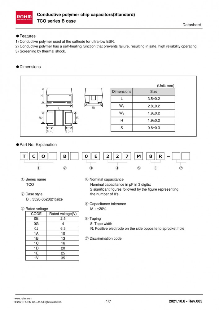 ROHM TCO series documentation page 1