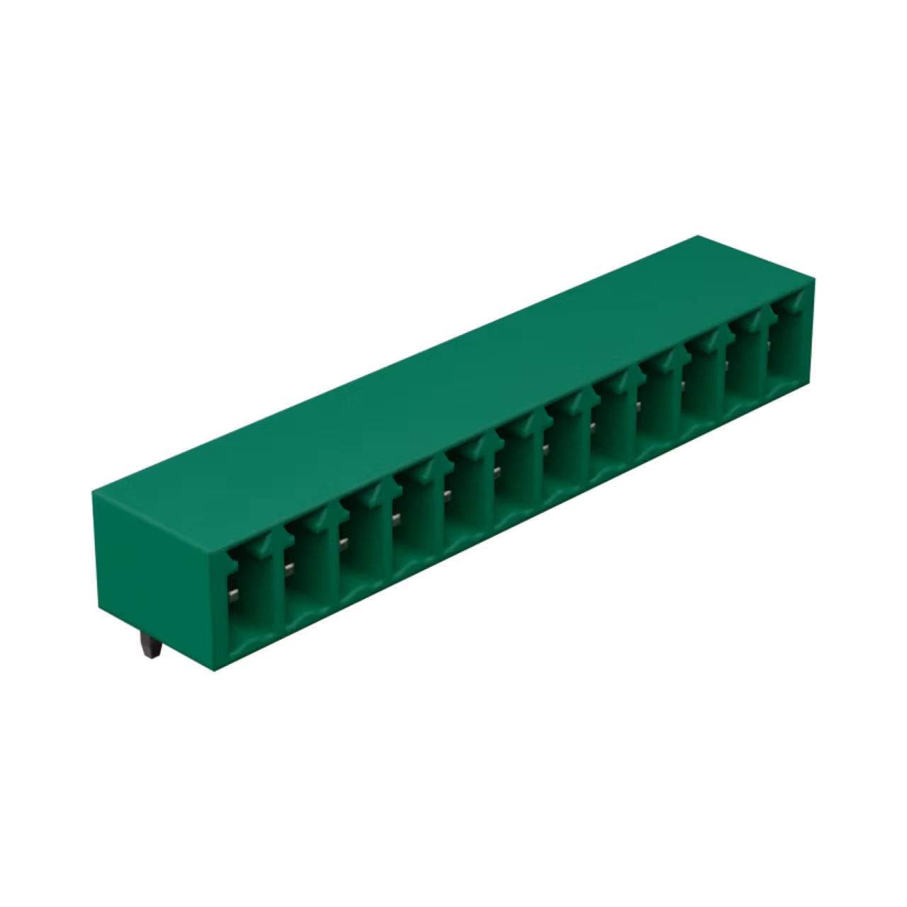 3.81mm Pitch Eurostyle Right-Angle PCB Header, Green Housing, 12 Circuits for sale