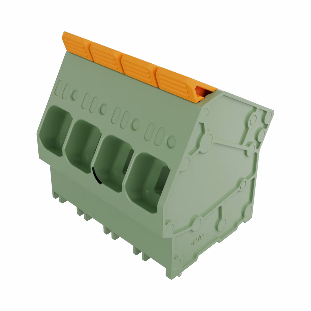 10.00mm Pitch Lever Activated Fixed Mount PCB Terminal Block, 35° Wire Entry, Left Rear Terminal, 4 Circuits for sale