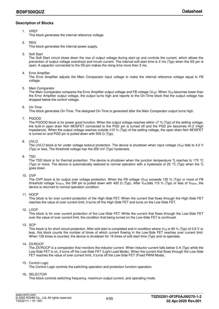 BD9F500QUZ-E2 datasheet page 4
