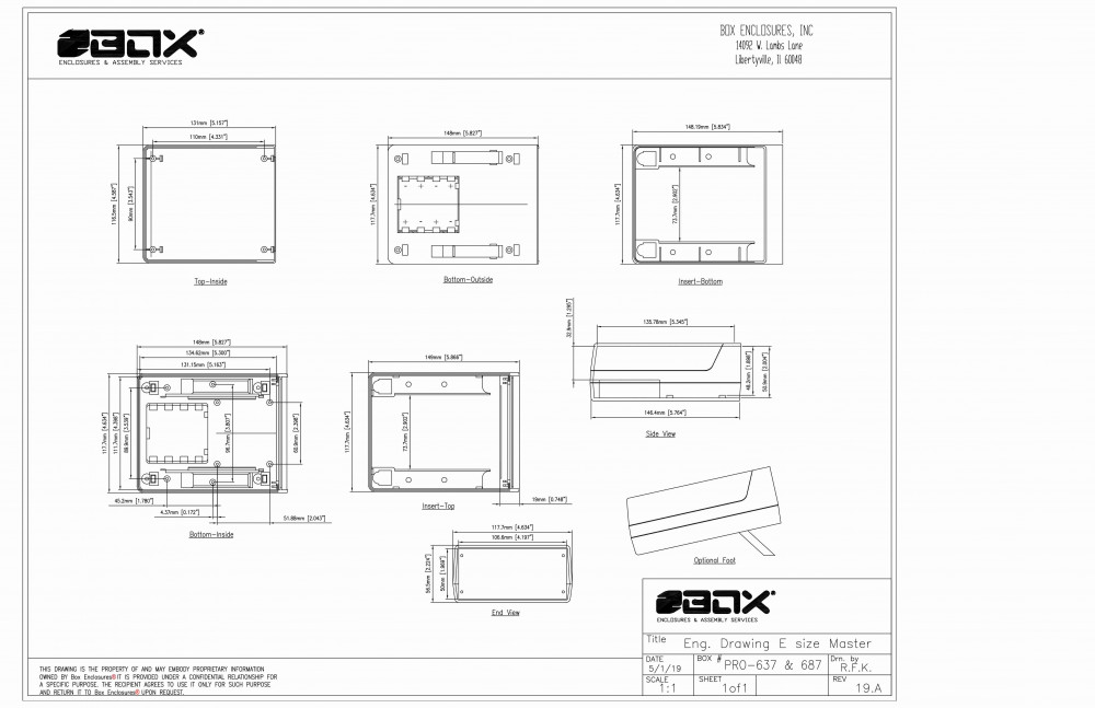 PRO-637 and 687 engineering drawing visual