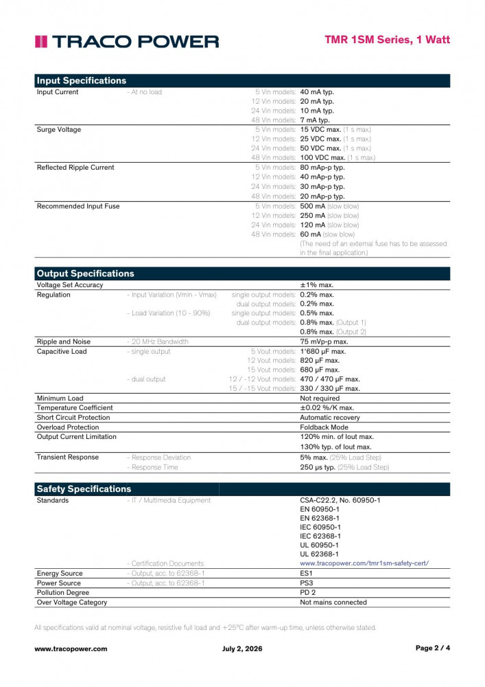 TMR 1SM technical document page 2