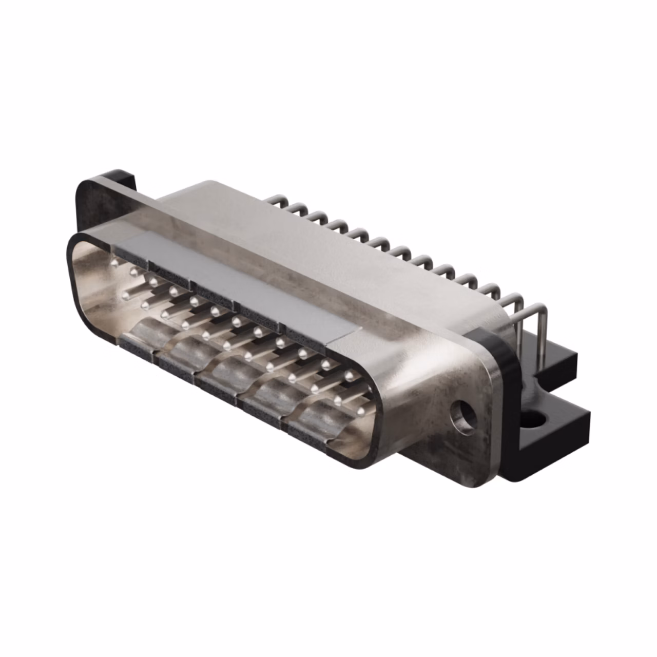 Standard-Density EMI Filtered D-Sub Connector, Male, Right-Angle, PCB Through Hole, 4000pF Pi, Plastic Brackets, RoHS, 25 Circuits for sale