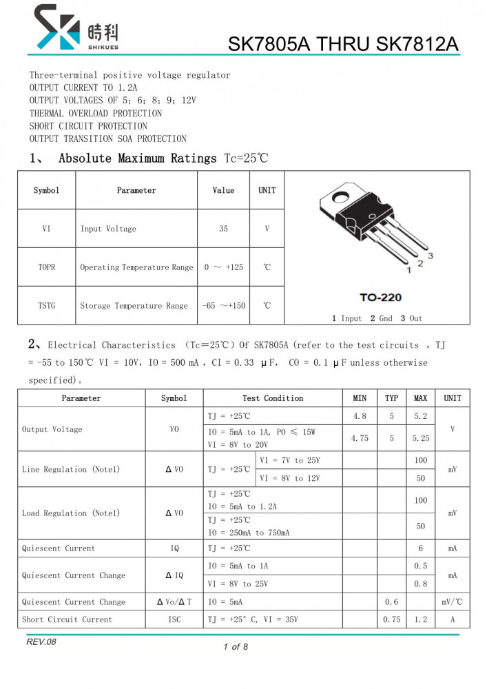 SK7808A datasheet page 1