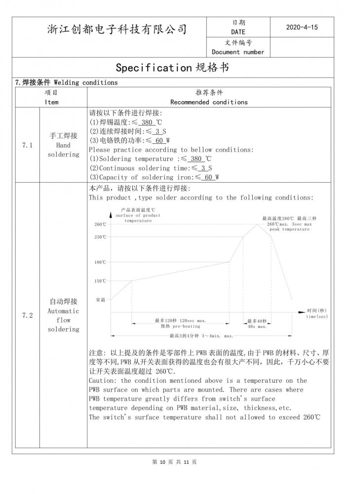 CAX TS1103FSS specification page 10