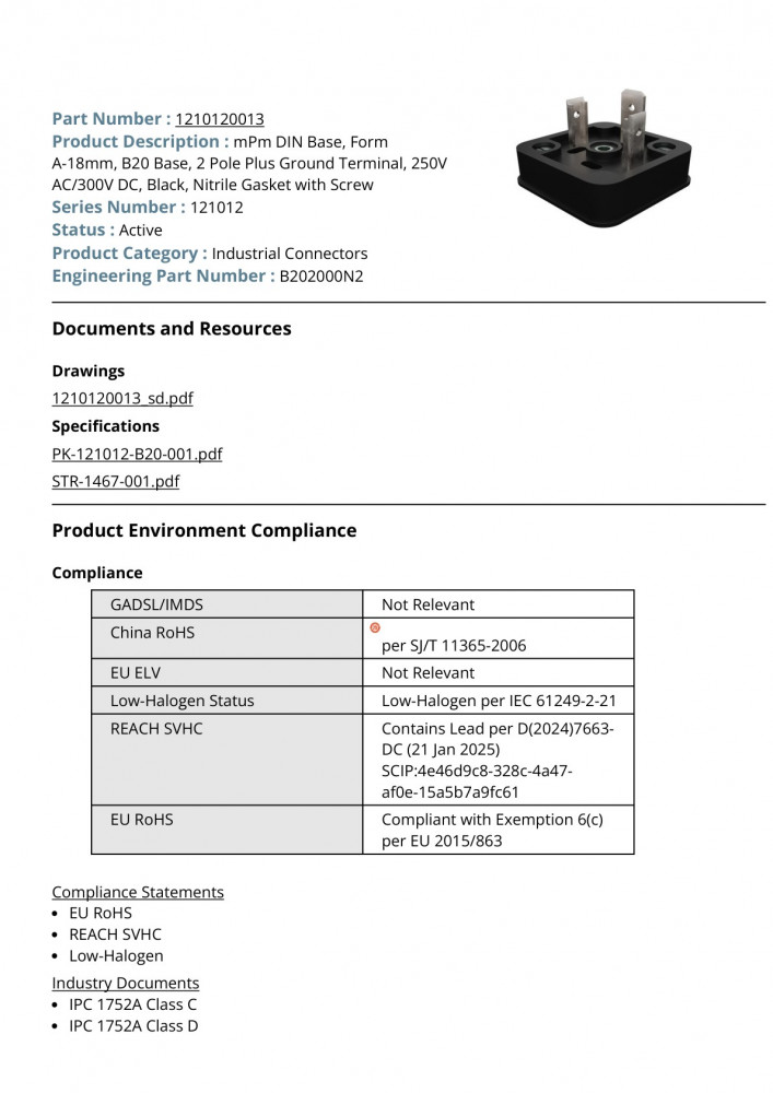 Molex STR-1467 document page 1