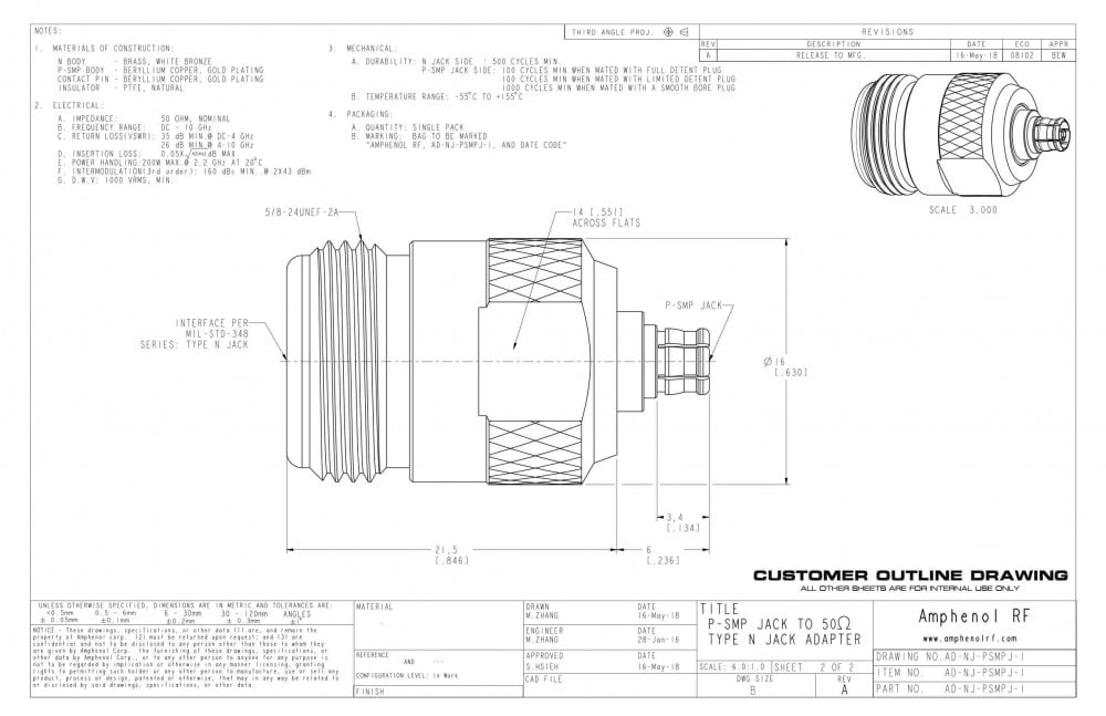 AD-NJ-PSMPJ-1 customer outline drawing