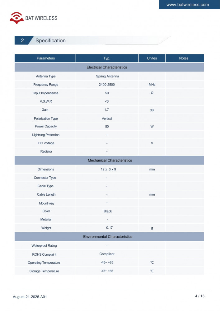 BW2.4SNX12-3Z9 datasheet page 4