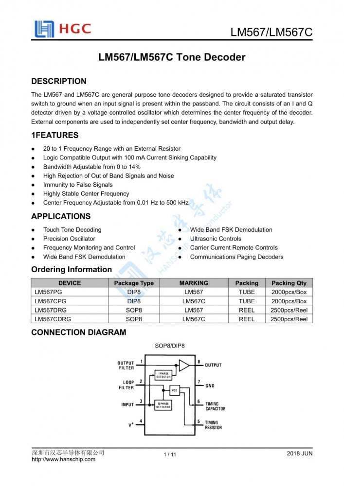 LM567 datasheet page 1