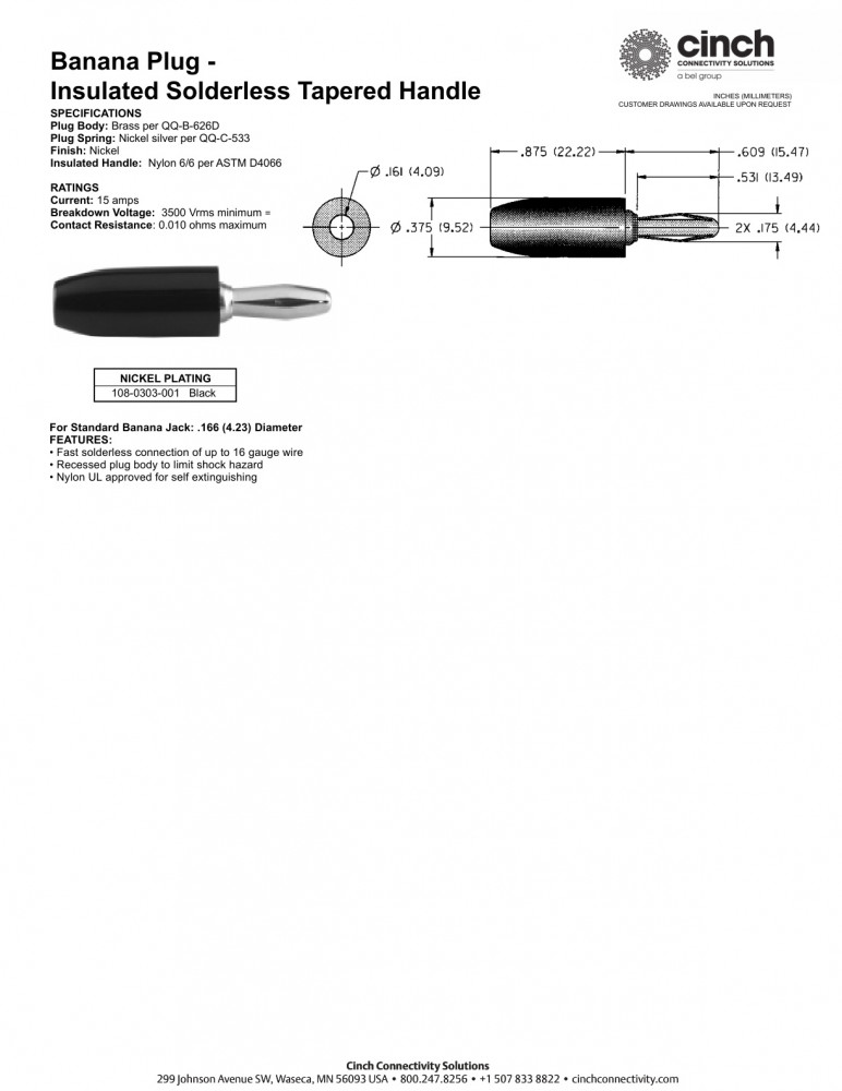 Bel Fuse 108-0303-001 technical document page