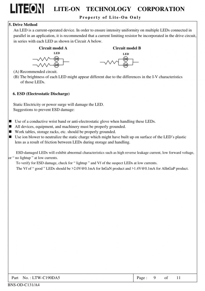 LTW-C190DA5 datasheet page 10