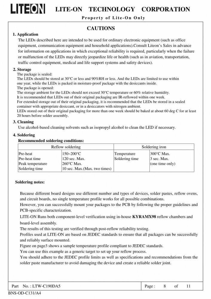 LTW-C190DA5 datasheet page 9
