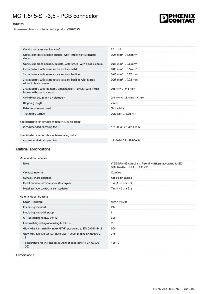 Phoenix Contact 1840395 technical document page 3