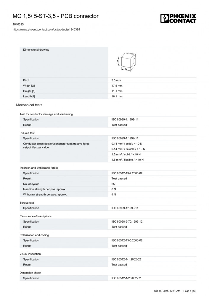 Phoenix Contact 1840395 technical document page 4