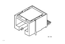 Modular Jack, Vertical, Top Entry, Surface Mount, 6/6, Low Profile, Pick-and-Place Polyimide Tape, 13