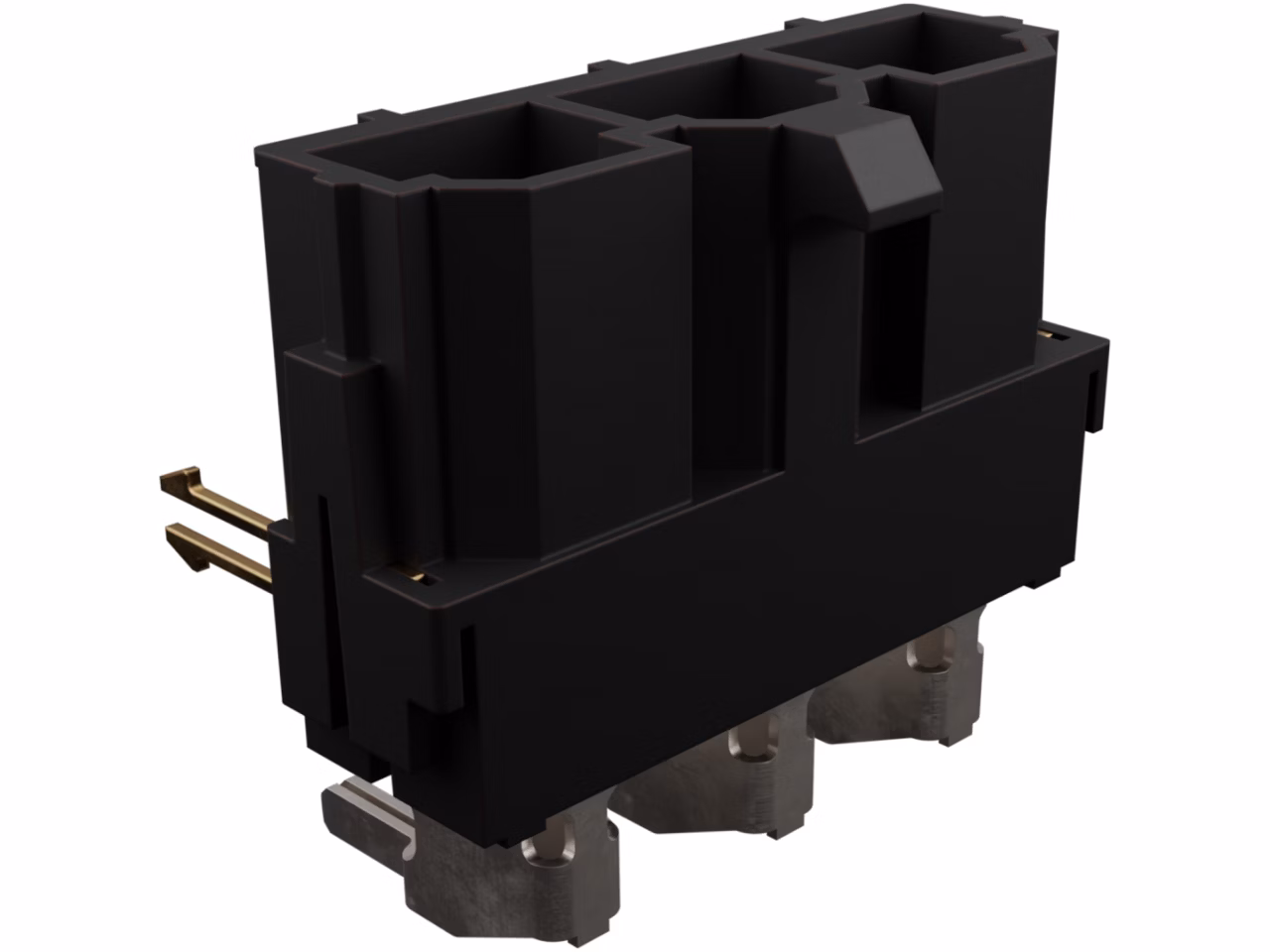 Mini-Fit Sr. Right-Angle Header, 10.00mm Pitch, Single Row, 3 Circuits, 5.10mm Tail Length, for 3.18mm PCB, Tin (Sn) Plating, with Clip, USE NYE LUBE ON MATING SURFACES for sale