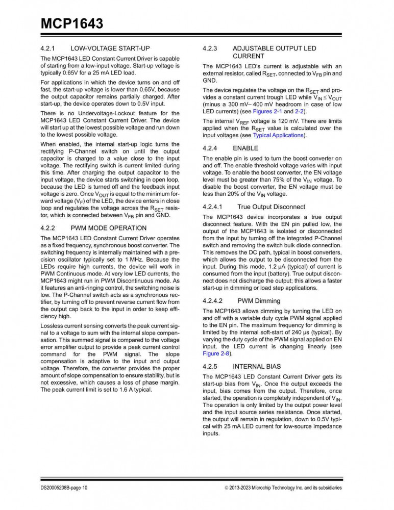 MCP1643 technical document preview, page 10