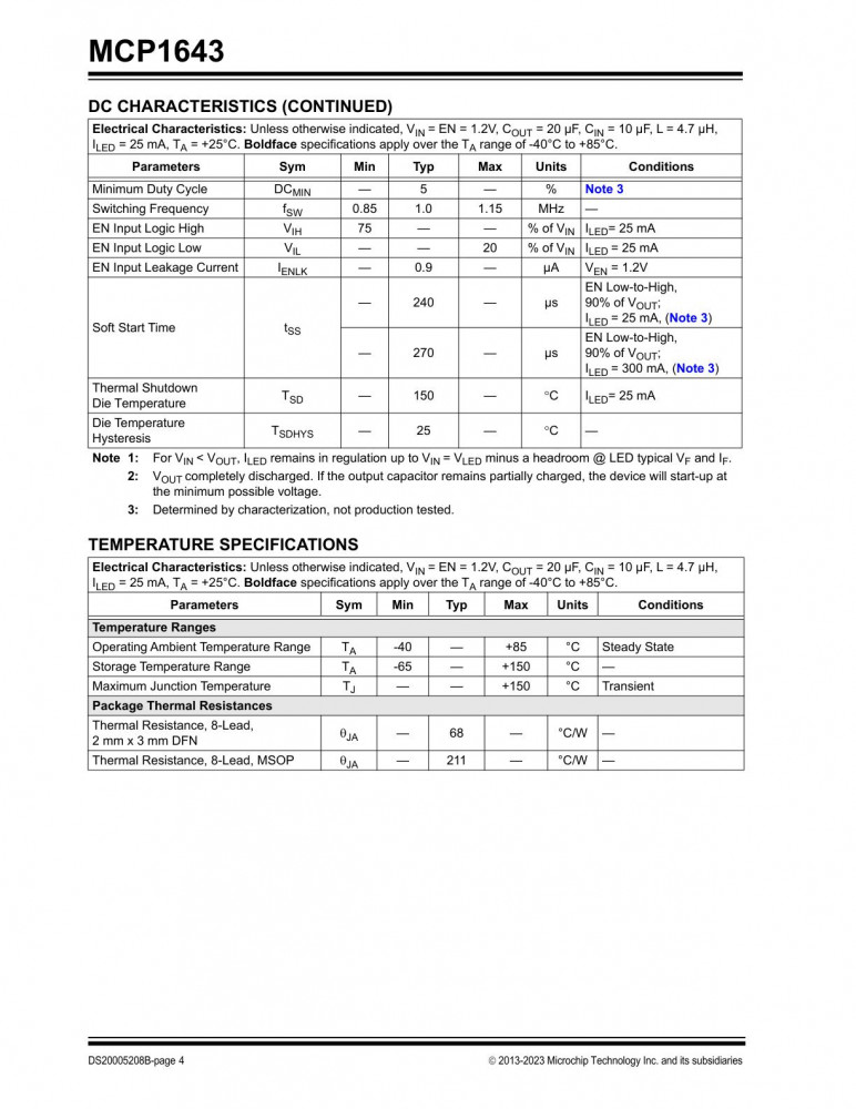 MCP1643 technical document preview, page 4
