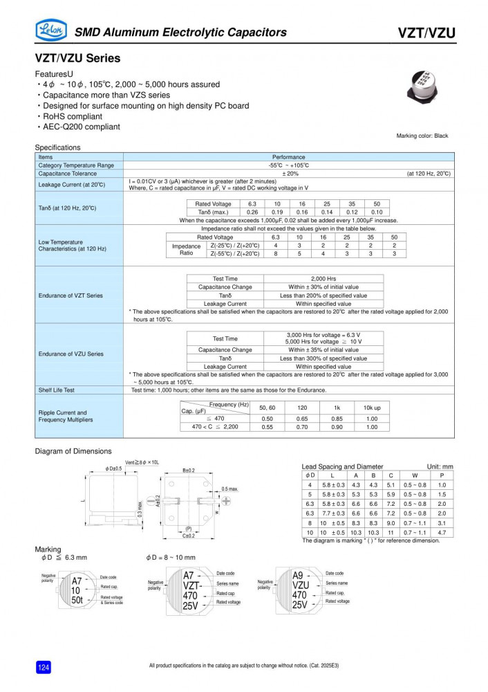 Lelon VZT/VZU series technical document page 1