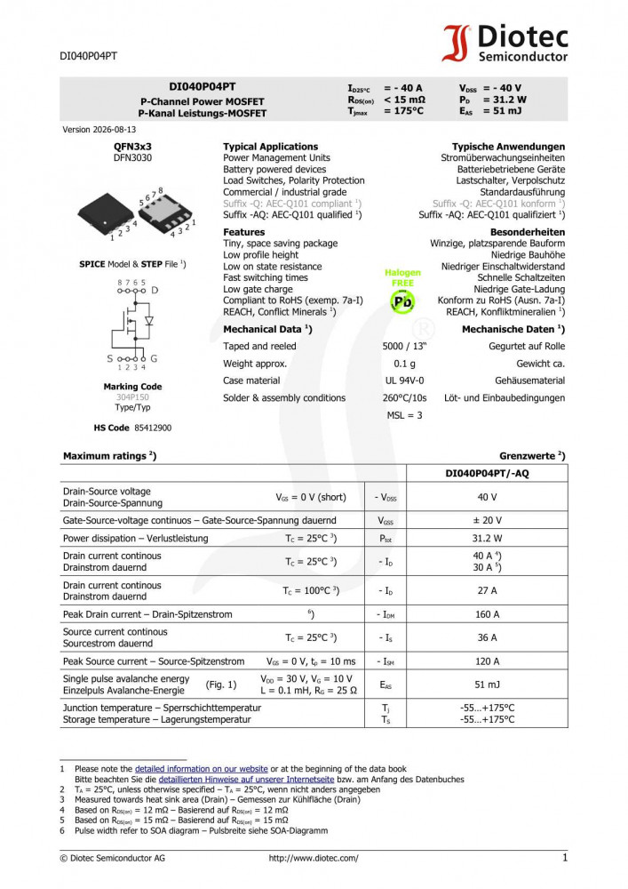 DI040P04PT datasheet page 1