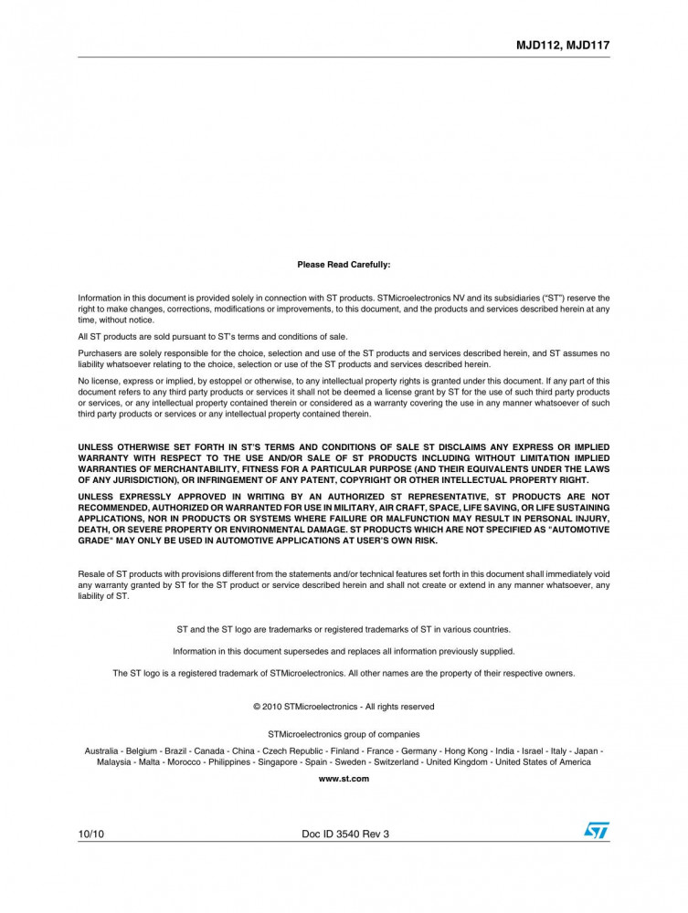 MJD117T4 datasheet page 10
