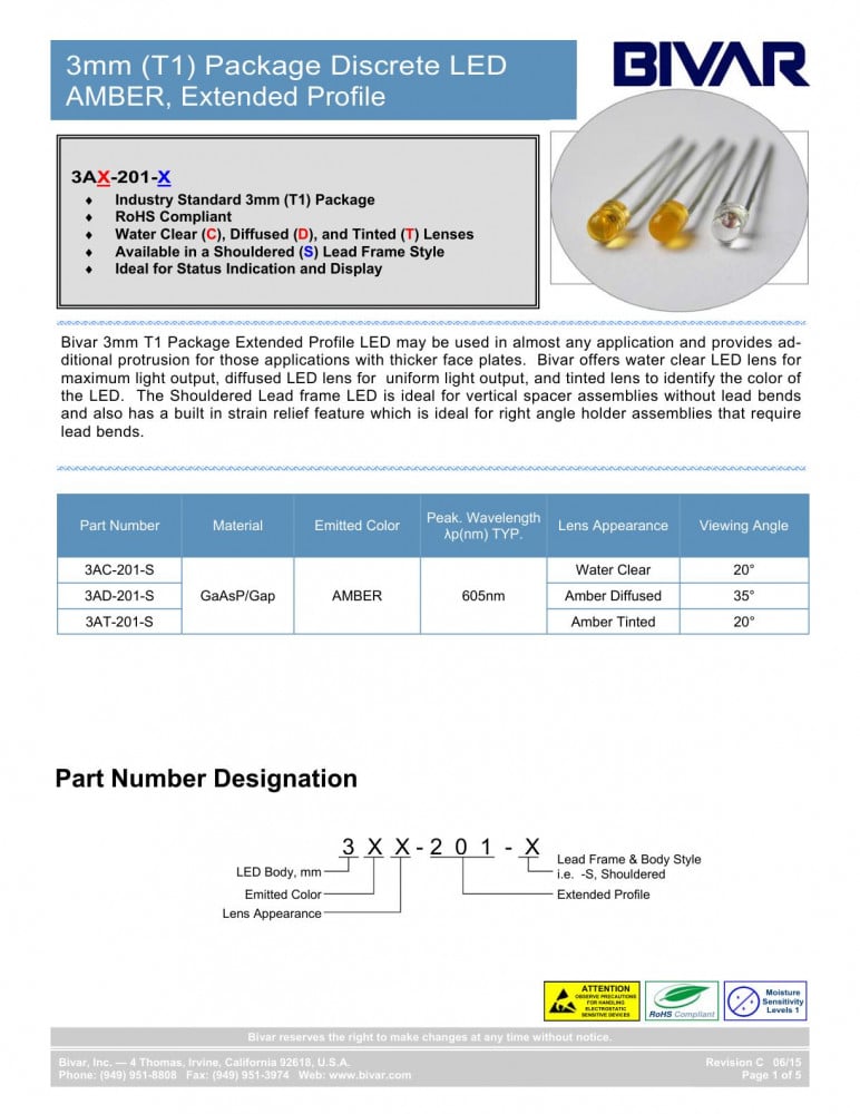 BIVAR 3AC-201 datasheet page 1