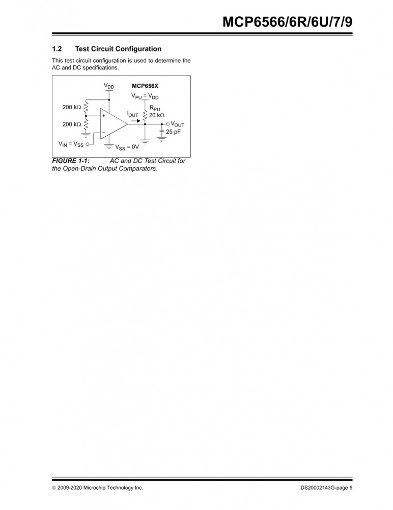 MCP6569 technical document page 5