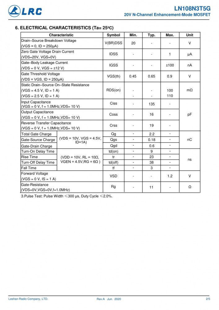 LN108N3T5G datasheet page 2