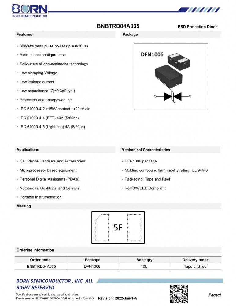 BNBTRD04A035 datasheet page 1