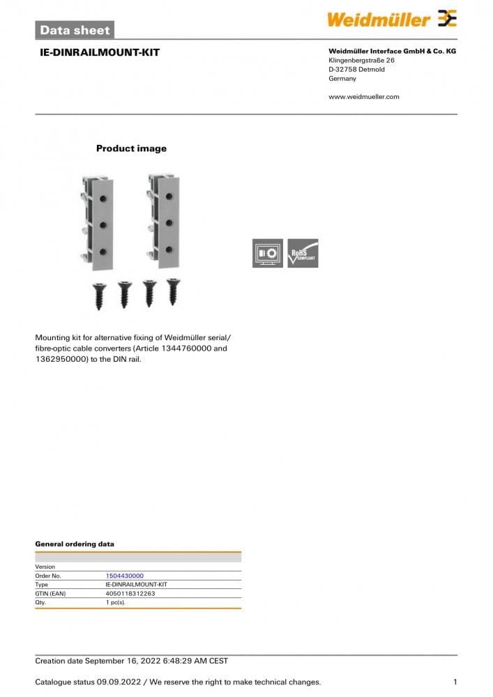 WEIDMULLER 1504430000 product document page 1