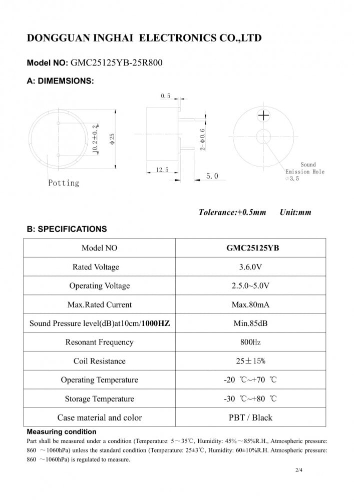 GMC25125YB approval document page 2