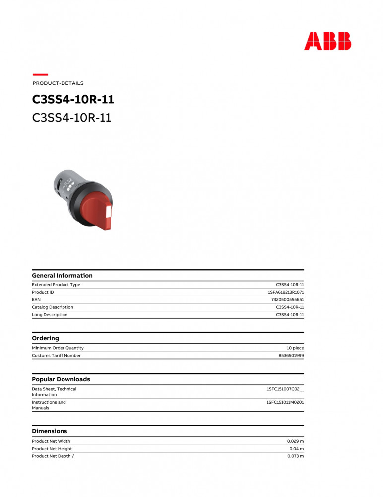 ABB C3SS4-10R-11 document page 1